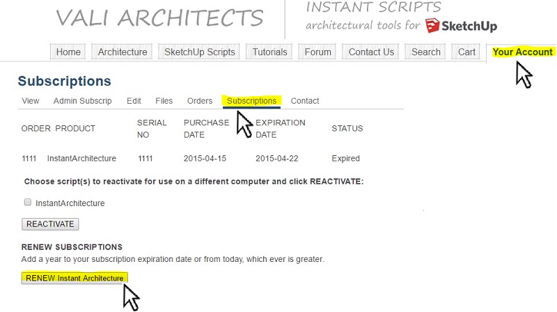 Renewals | Vali Architects | Instant Scripts
